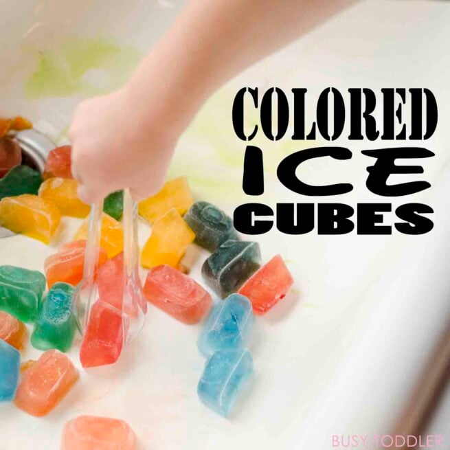 Colored Ice Cubes - Busy Toddler