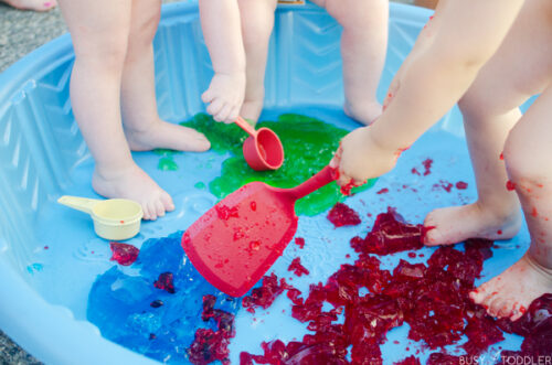 Jello Party: a truly hysterical sensory activity for toddlers - Busy ...