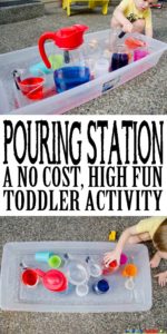 Pouring Station Activity for Toddlers - Busy Toddler