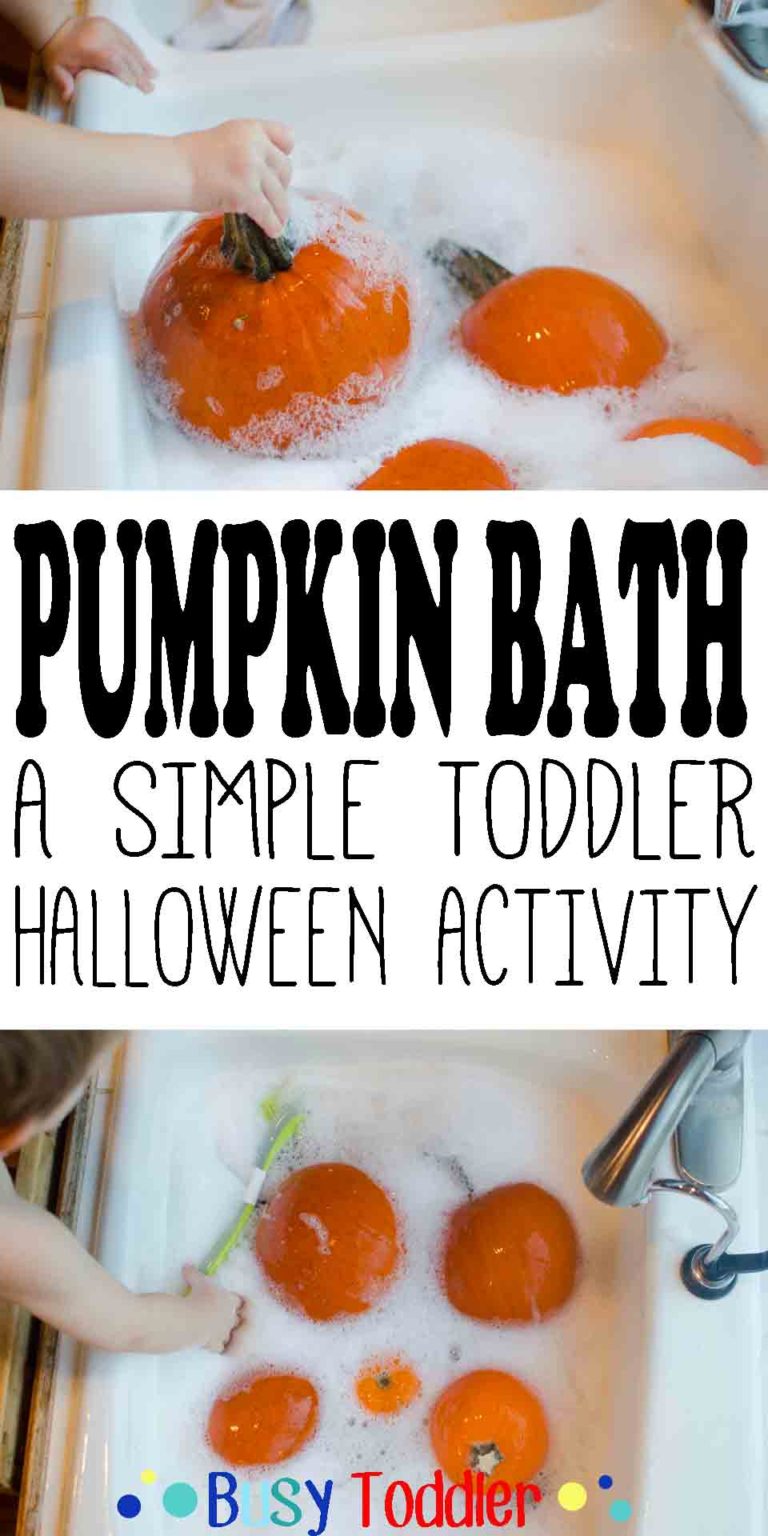 Pumpkin Bath - Busy Toddler