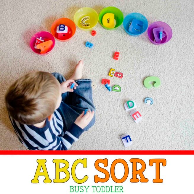 ABC Sort: Toddler Literacy Activity - Busy Toddler