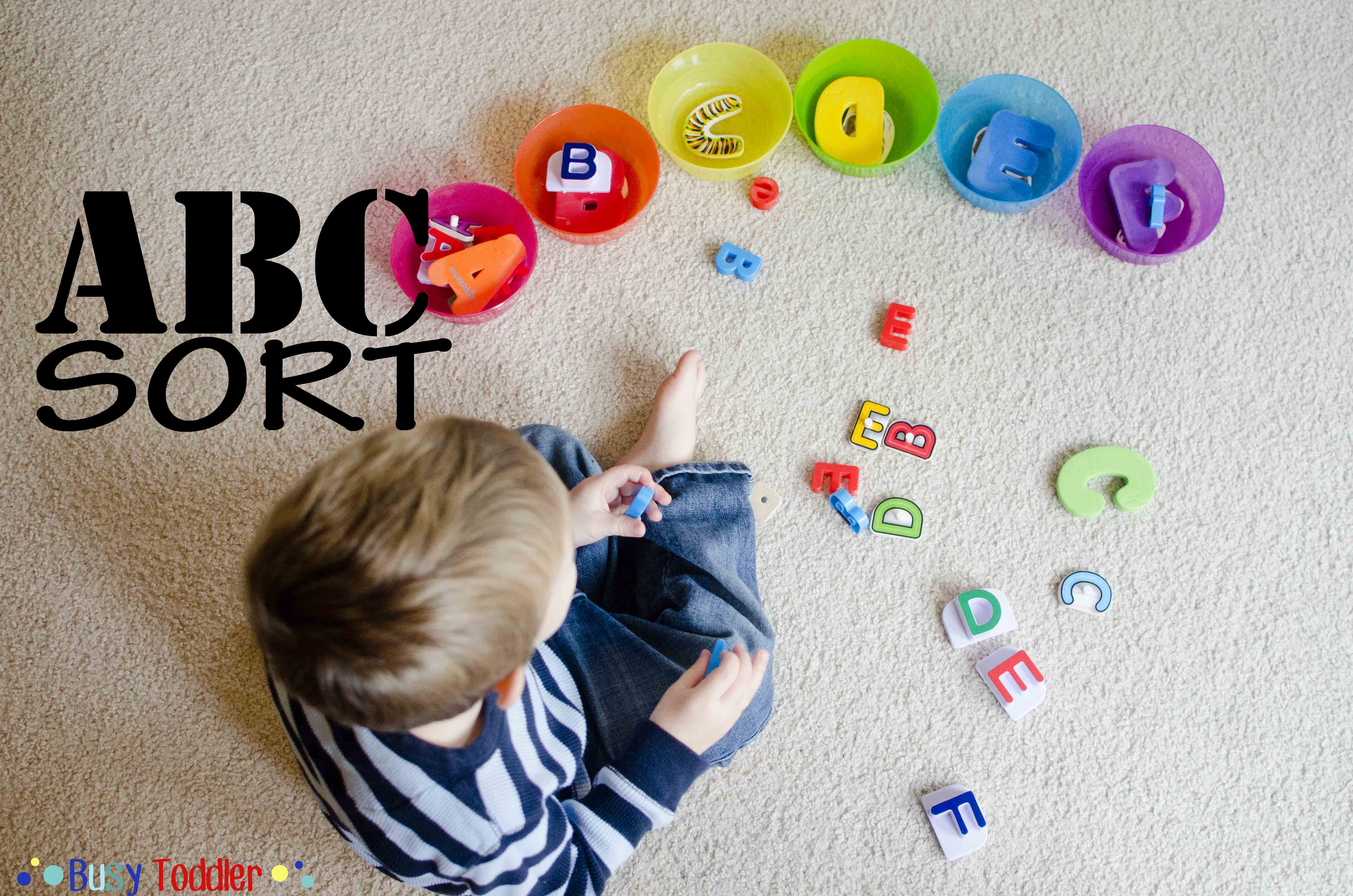 ABC Sort: Toddler Literacy Activity - Busy Toddler