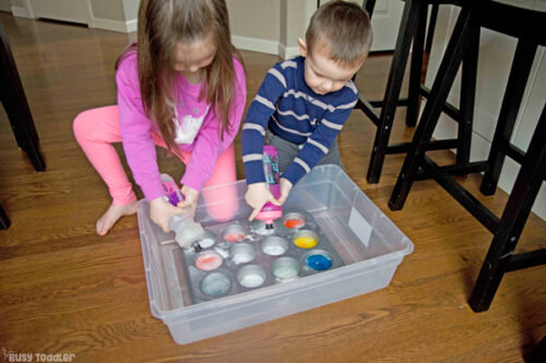Hidden Colors - Toddler Science Experiment - Busy Toddler
