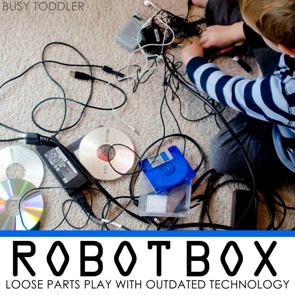 Robot Box Loose Parts Bin - Busy Toddler
