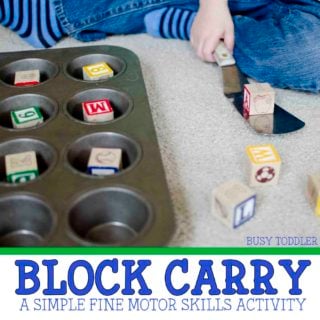 Block Stack Fine Motor Skills Activity - Busy Toddler