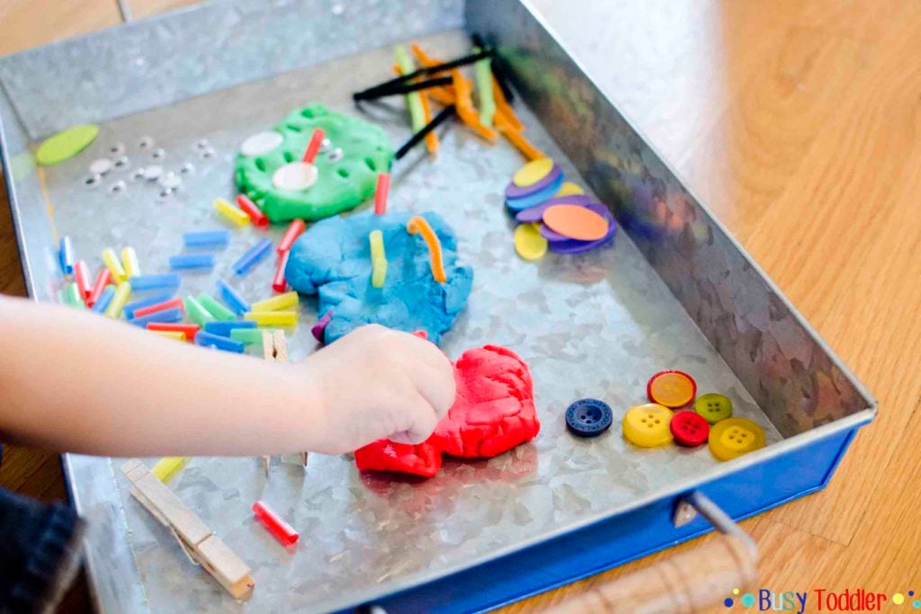 Play-Doh Faces Invitation to Play - Busy Toddler