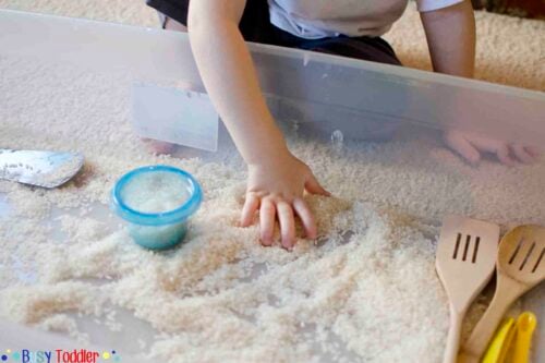 Rice Bin Sensory Play Activity - Busy Toddler