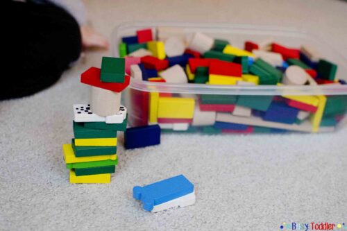 Block Stack Fine Motor Skills Activity - Busy Toddler