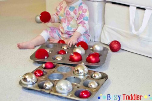 Ornament Sorting: Holiday Math Activity - Busy Toddler