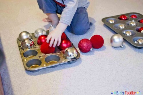 Ornament Sorting: Holiday Math Activity - Busy Toddler