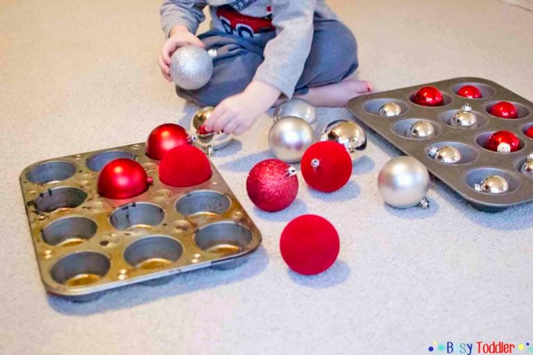Ornament Sorting: Holiday Math Activity - Busy Toddler