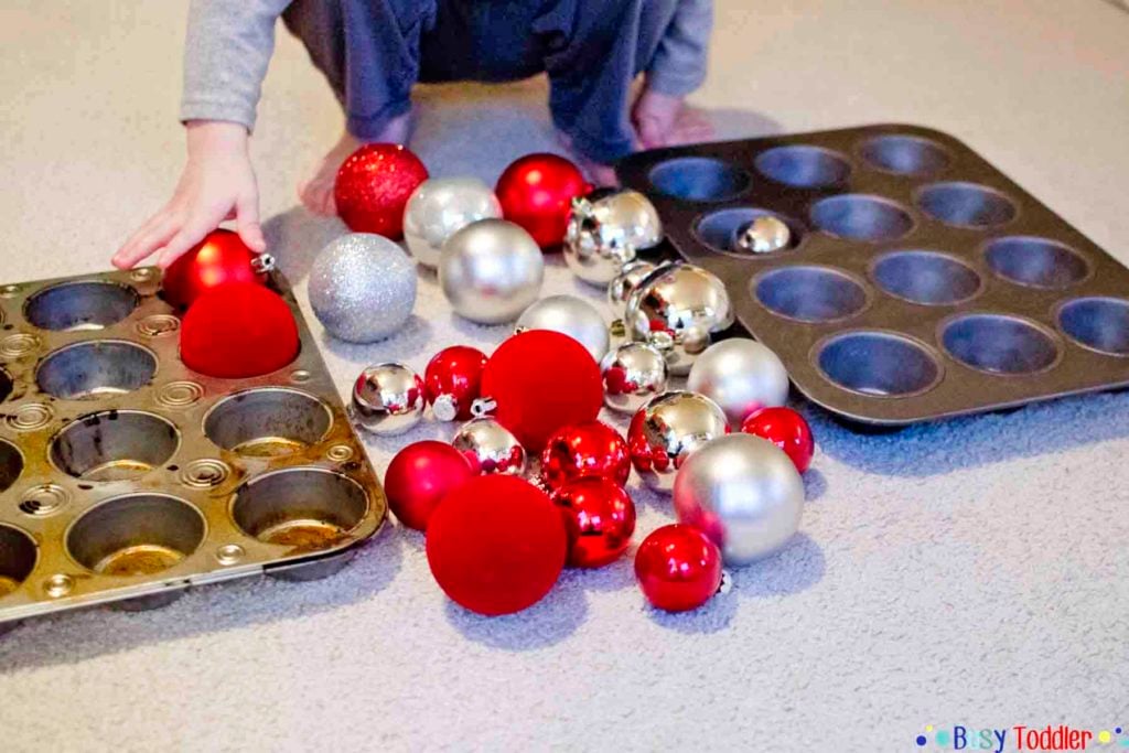 Ornament Sorting: Holiday Math Activity - Busy Toddler