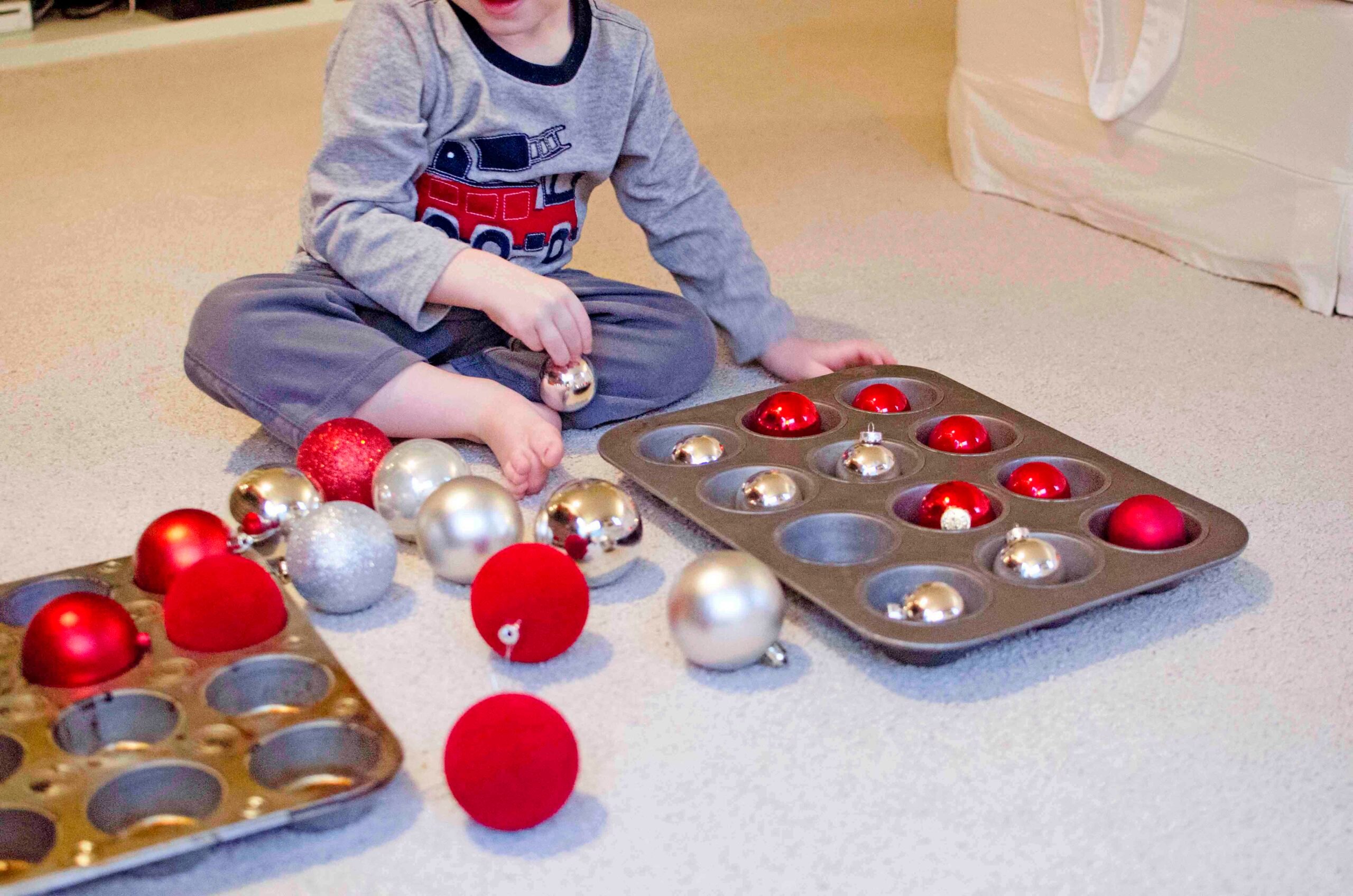 Ornament Sorting: Holiday Math Activity - Busy Toddler