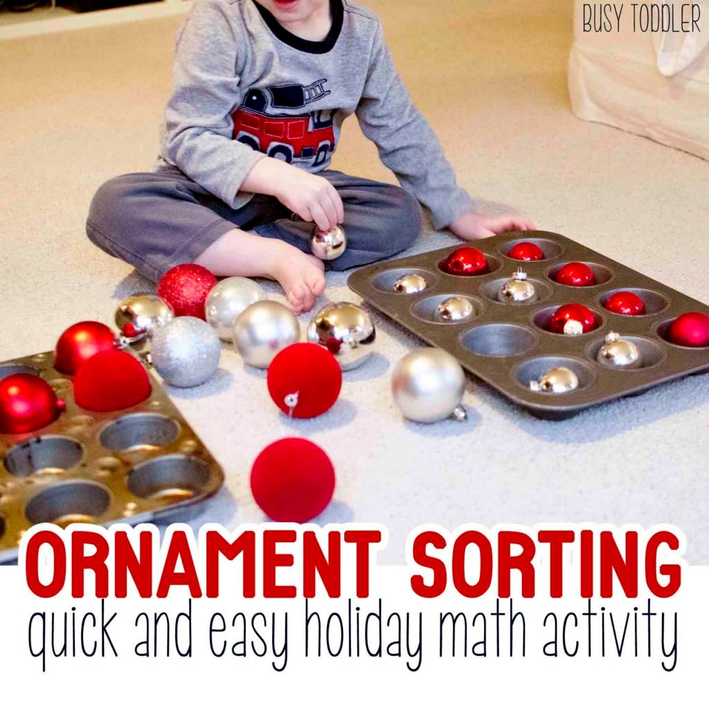 Ornament Sorting: Holiday Math Activity - Busy Toddler