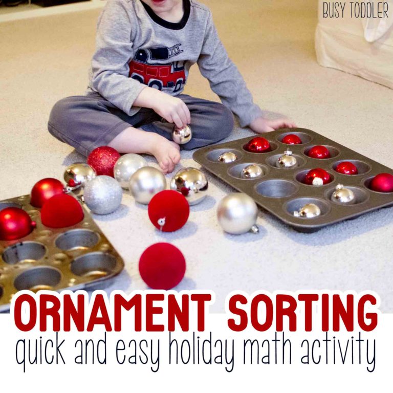 Ornament Sorting: Holiday Math Activity - Busy Toddler