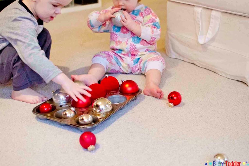 Ornament Sorting: Holiday Math Activity - Busy Toddler
