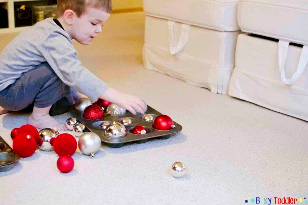 Ornament Sorting: Holiday Math Activity - Busy Toddler