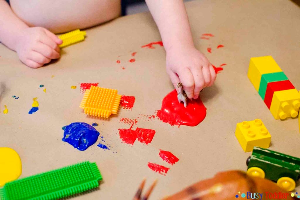 Toy Paint: Messy Art Activity - Busy Toddler