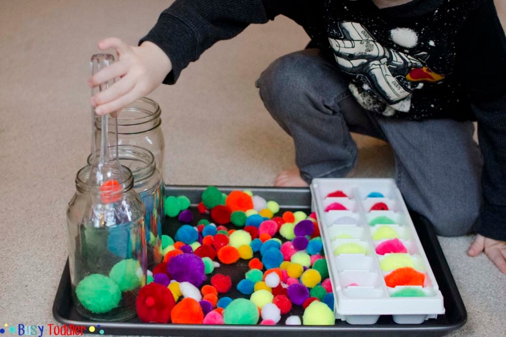 Pom Pom Transfer Activity - Busy Toddler