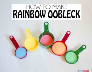 Rainbow Oobleck - Busy Toddler