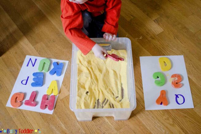 Letter Hunt for Early Literacy - Busy Toddler