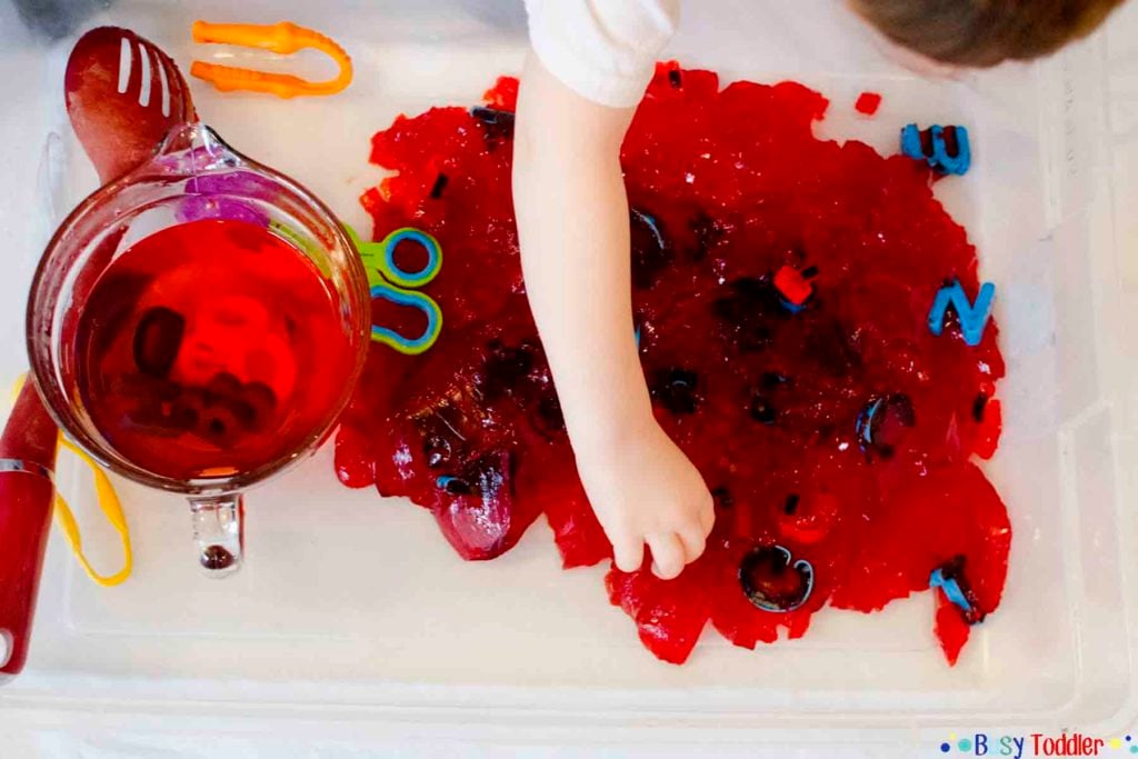 ABC Jello Sensory Play - Busy Toddler