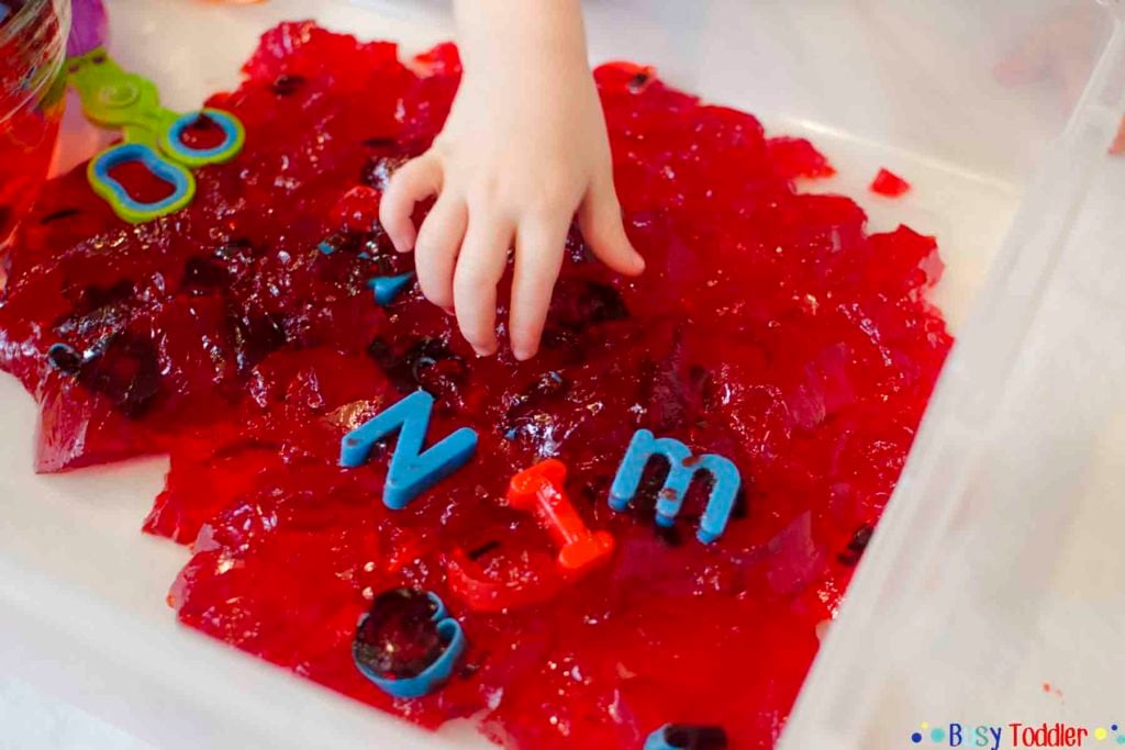 ABC Jello Sensory Play - Busy Toddler