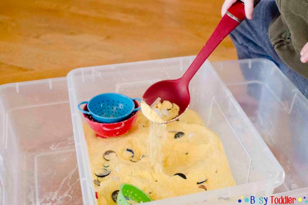 Button Excavating: A digging sensory activity - Busy Toddler