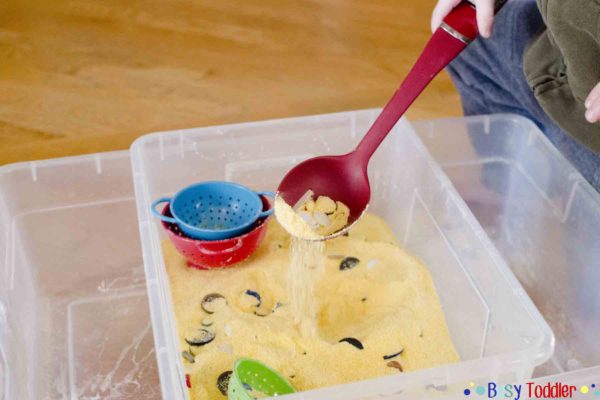 Button Excavating: A digging sensory activity - Busy Toddler