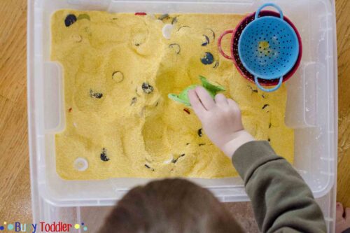 Button Excavating: A digging sensory activity - Busy Toddler