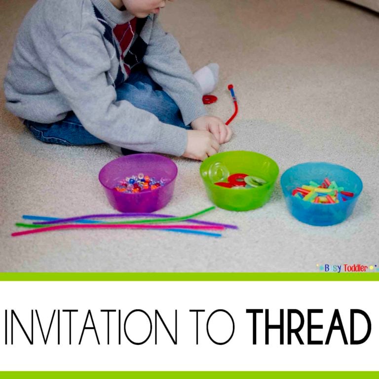 Invitation to Thread: Fine Motor Skills - Busy Toddler