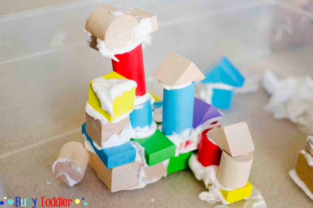 Shaving Cream Blocks - Busy Toddler