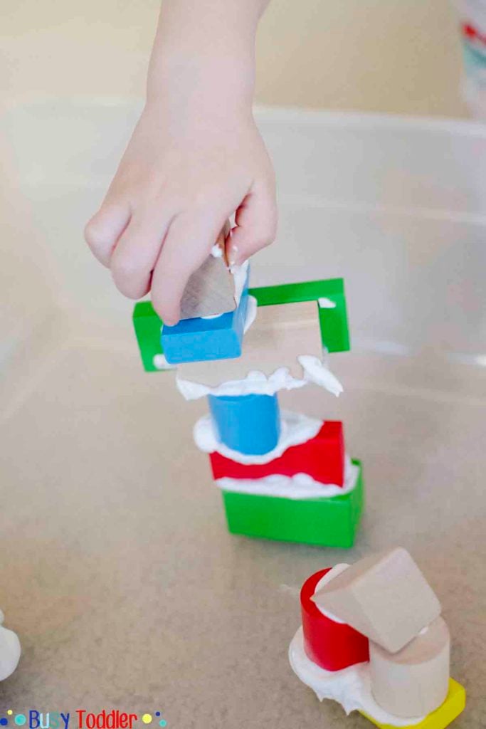 Shaving Cream Blocks - Busy Toddler
