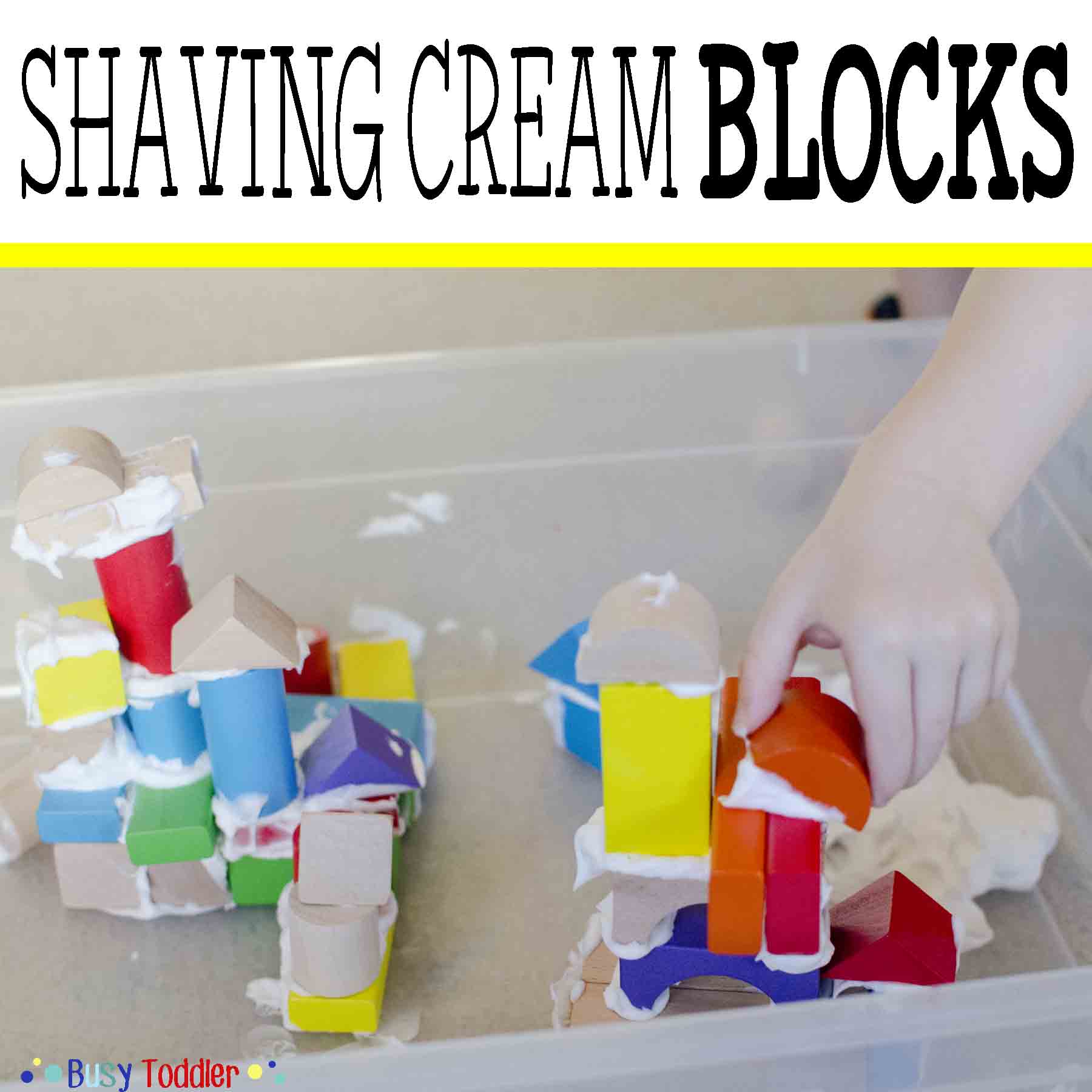 Shaving Cream Blocks Busy Toddler