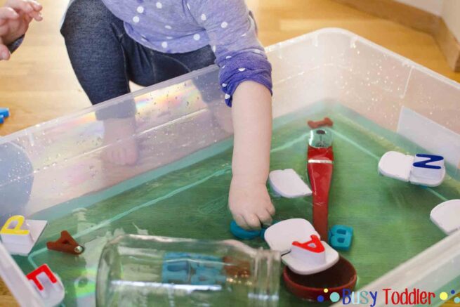Alphabet Soup: Sensory Water Activity - Busy Toddler