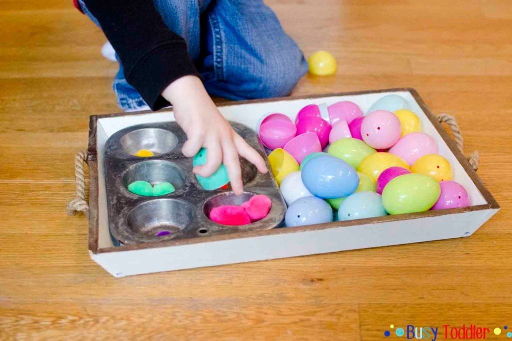 Easter Egg Color Sorting - Busy Toddler