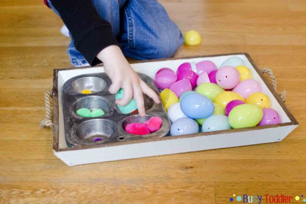Easter Egg Color Sorting - Busy Toddler