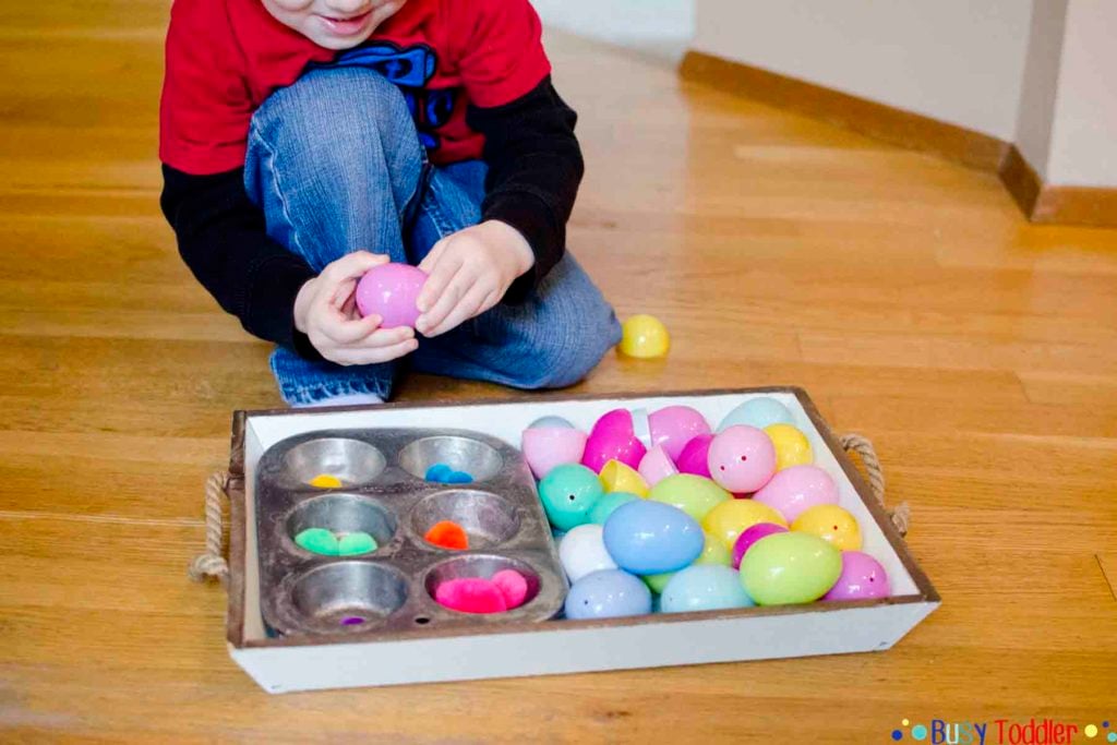Easter Egg Color Sorting - Busy Toddler