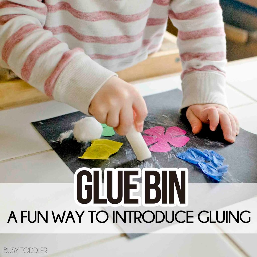 Skill Practice: Glue Stick Activity Bin - Busy Toddler