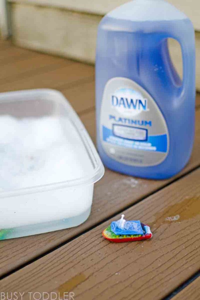 Messy Boats: Sticky, Yummy Toddler Play - Busy Toddler