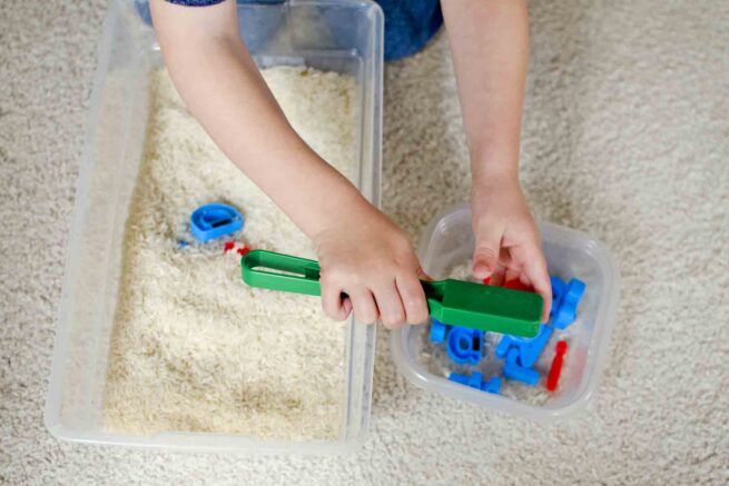 Magnetic Alphabet Sensory Bin - Busy Toddler