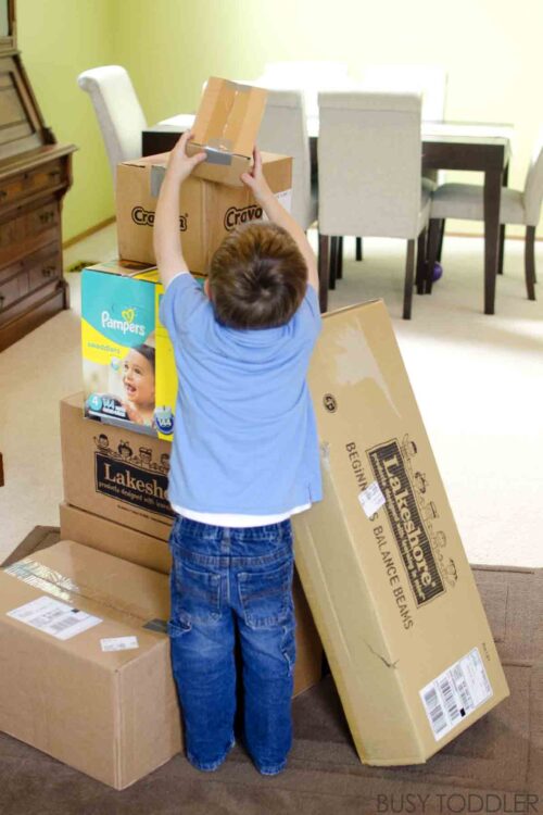Giant Building Blocks: Toddler STEM Activity - Busy Toddler