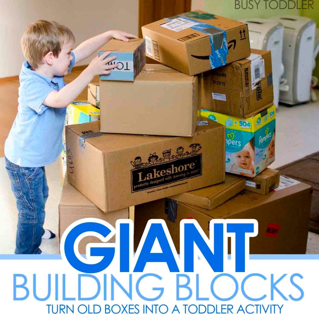 Giant Building Blocks: Toddler STEM Activity - Busy Toddler