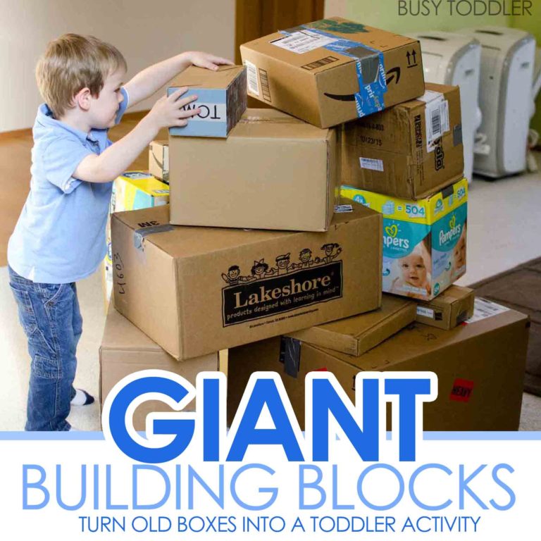 Giant Building Blocks: Toddler STEM Activity - Busy Toddler