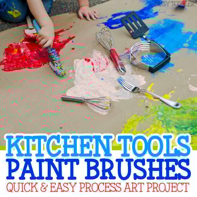 Kitchen Tools as Paint Brushes - Busy Toddler
