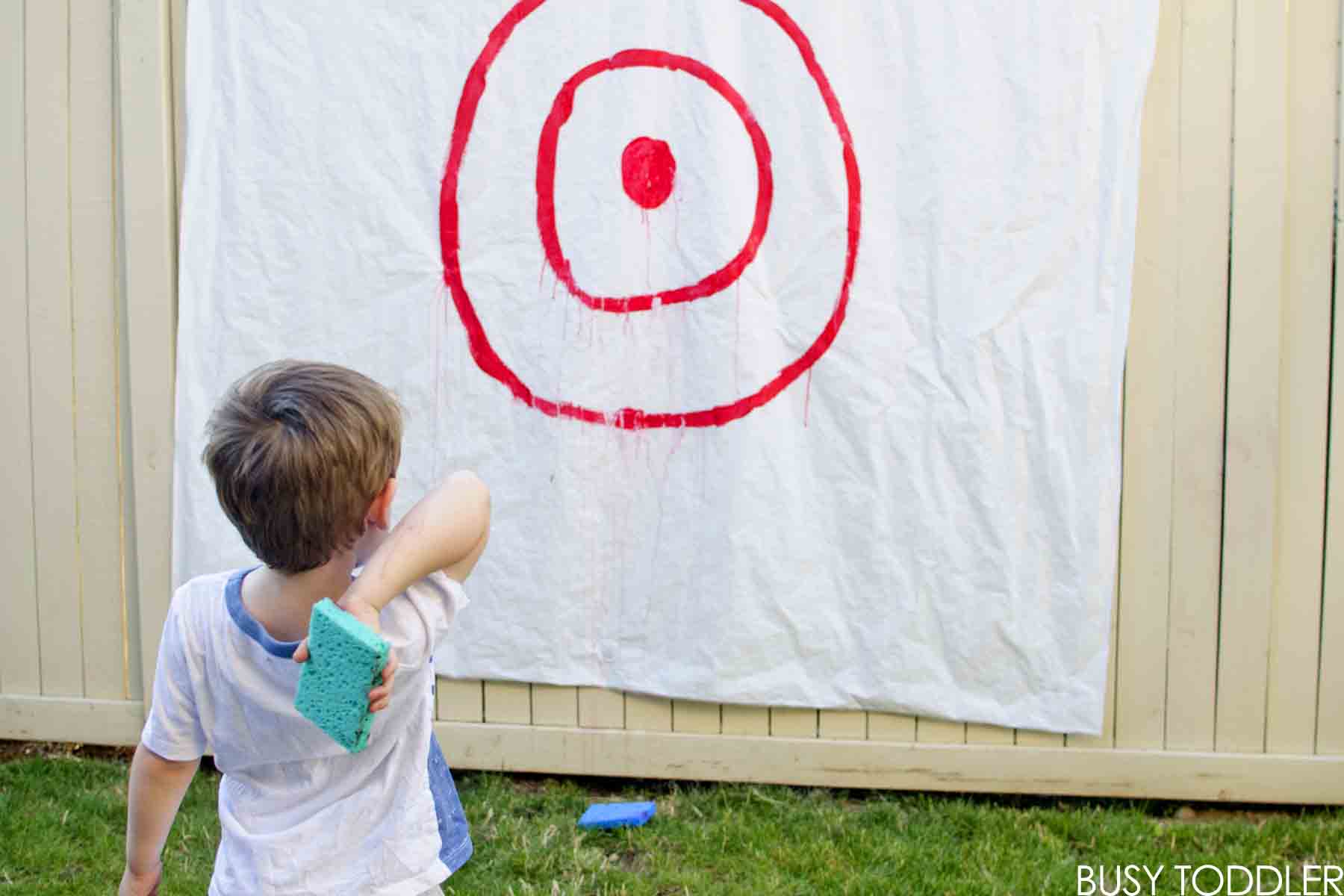 Sponge Targets Outdoor Activity - Busy Toddler