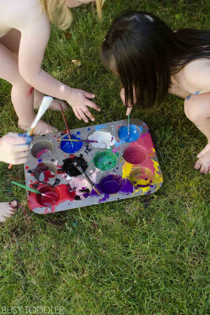Splatter Paint Process Art - Busy Toddler