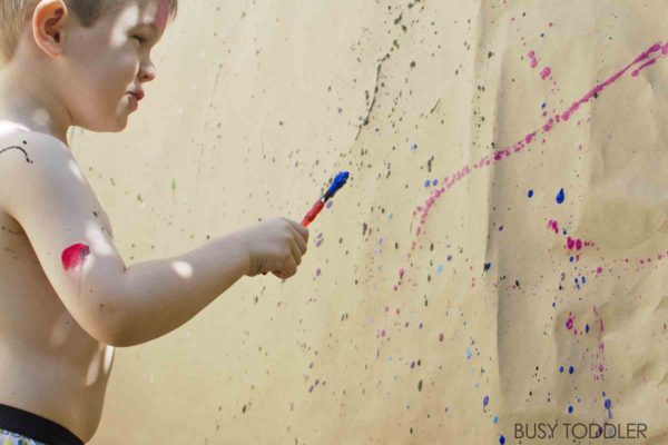 Splatter Paint Process Art - Busy Toddler