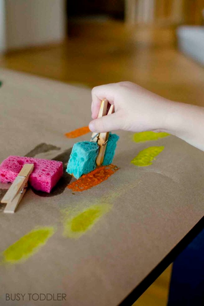 Sponge Painting Process Art - Busy Toddler