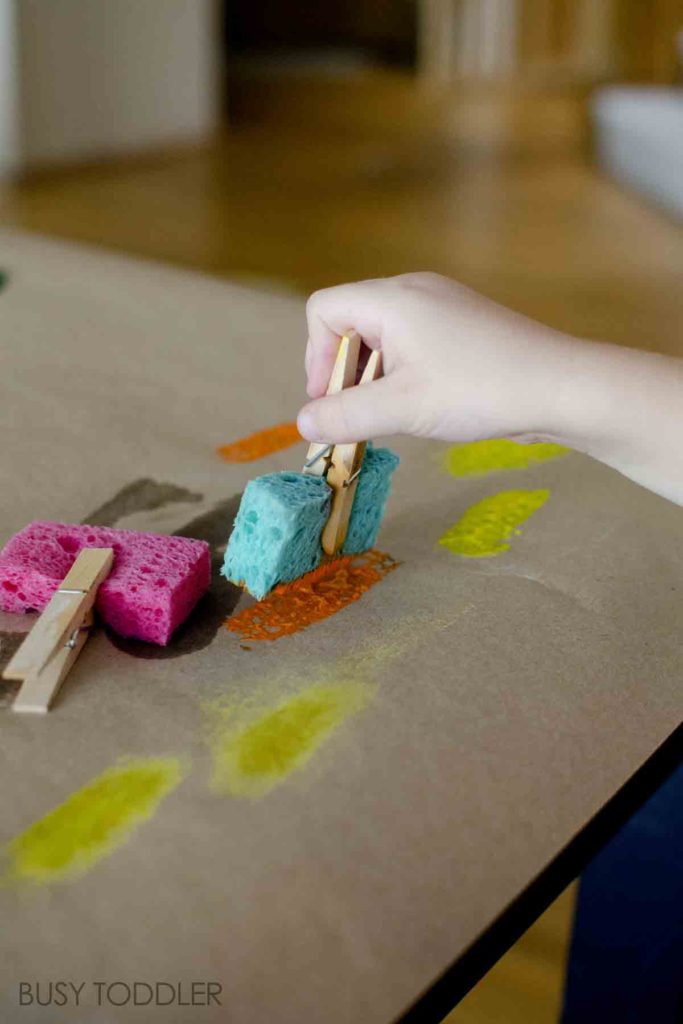 Sponge Painting Process Art - Busy Toddler